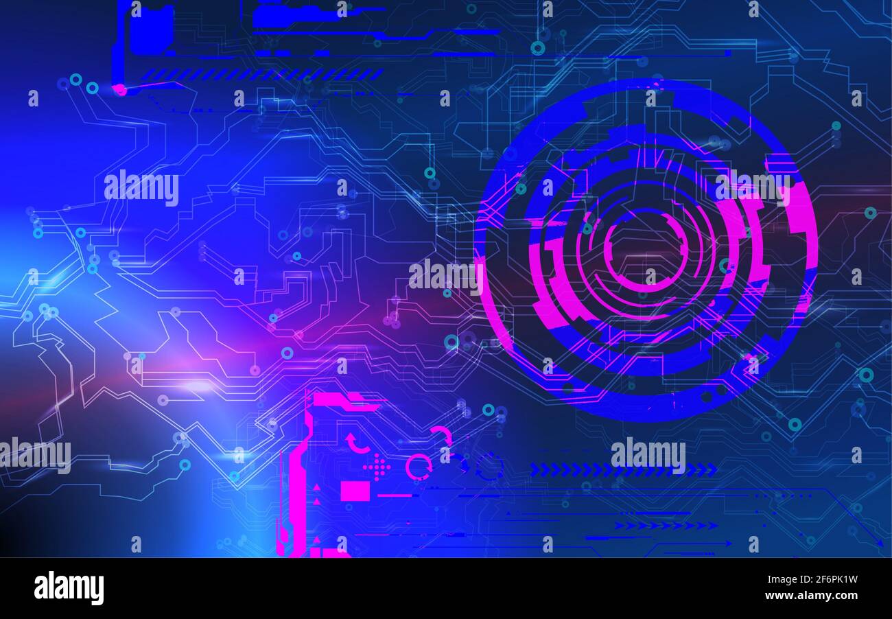 Abstract futuristic cyber technology background. Sci-fi circuit design ...