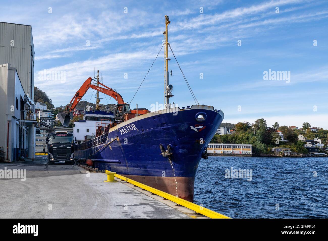 Small general cargo bulk ship Faktor (built 1971) alongside berth in ...