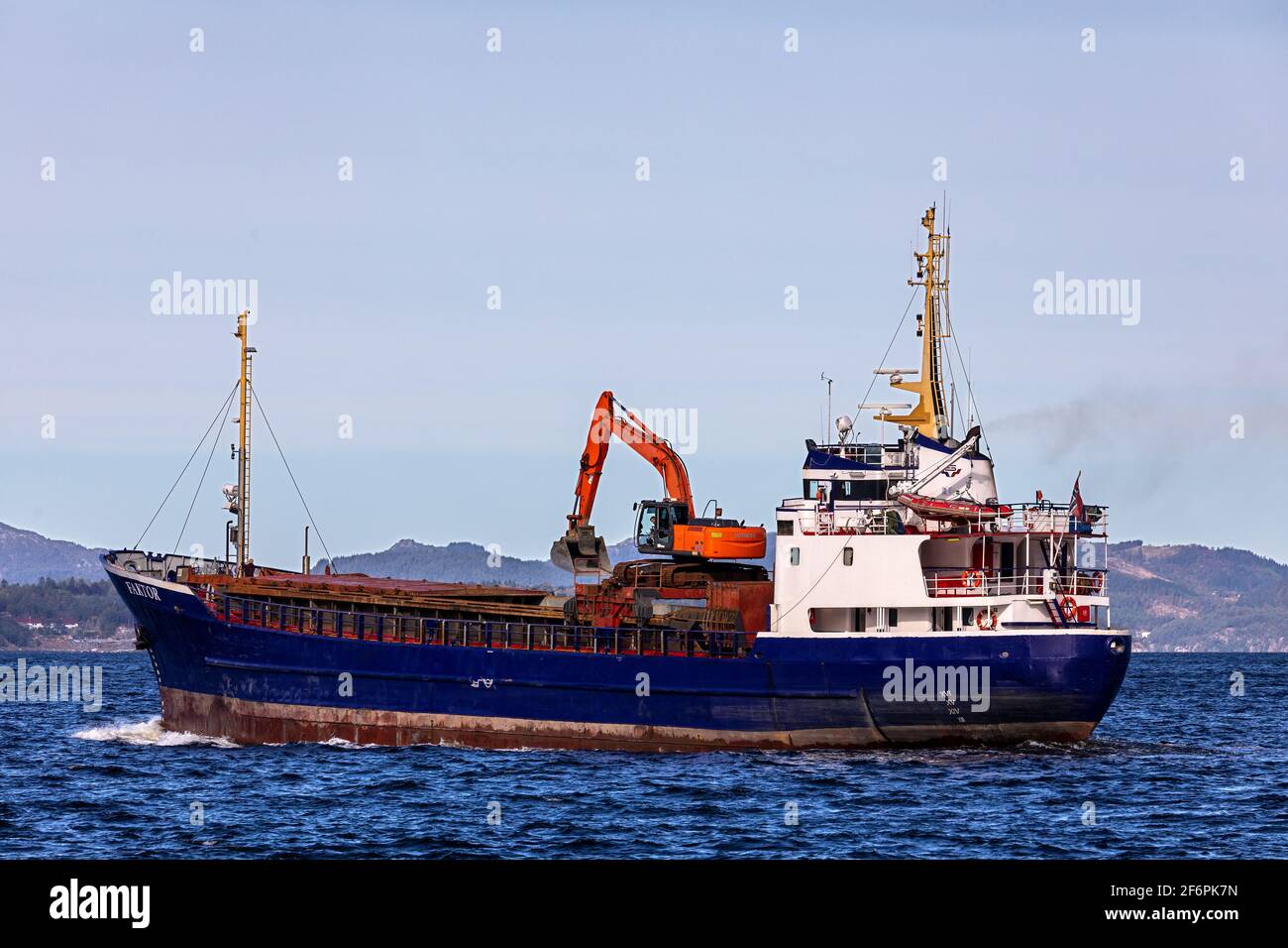 Small general cargo bulk ship Faktor (built 1971) in Byfjorden outside ...