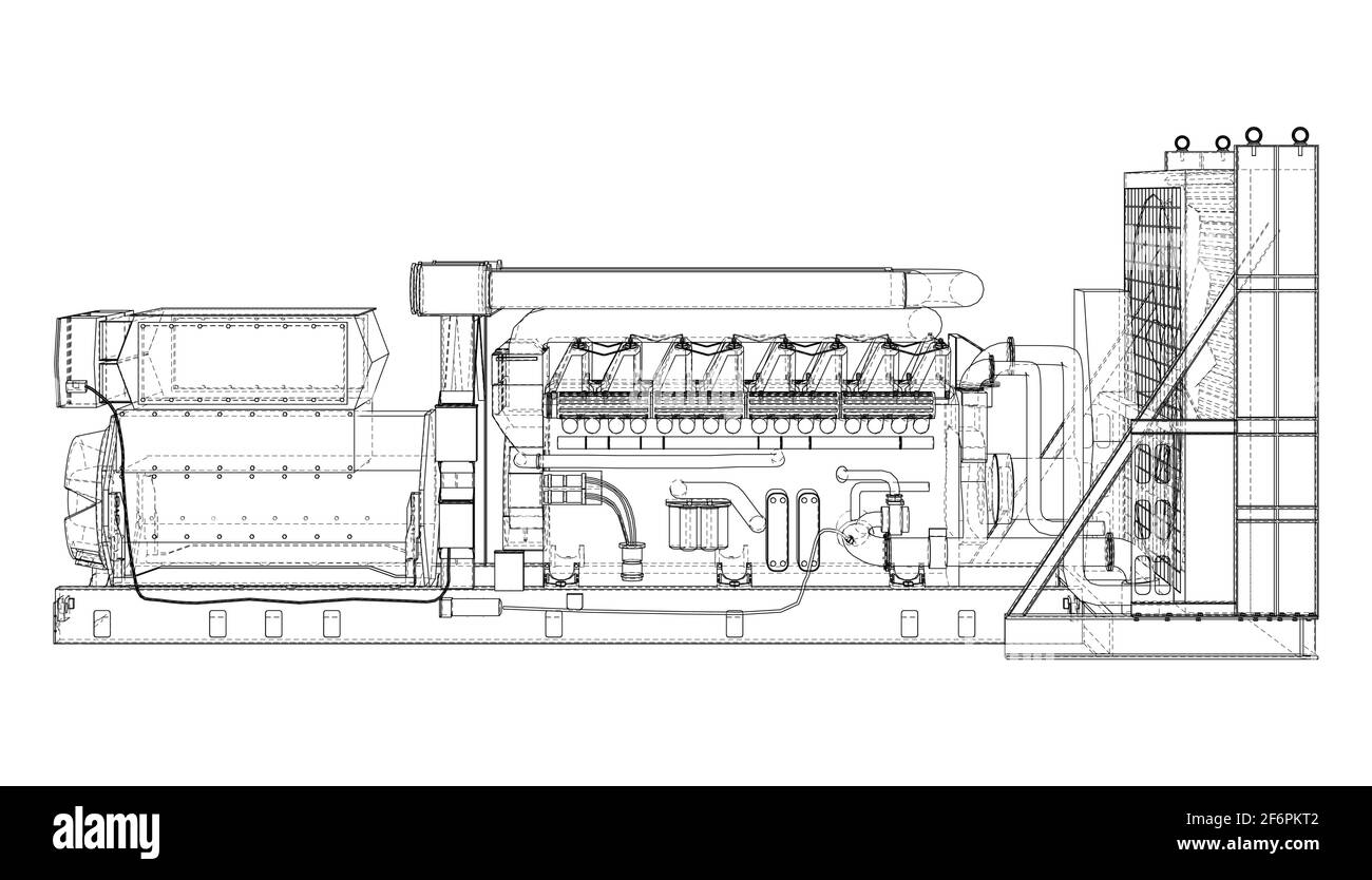 Large industrial diesel generator. Vector Stock Vector Image & Art - Alamy