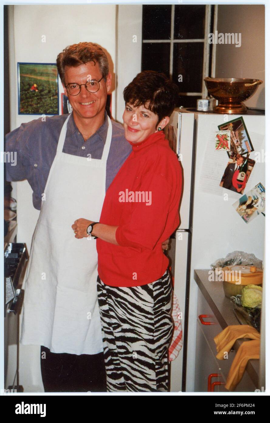 Hip Urban 1990s Couple Pose in Their Apartment Kitchen, New York City ...