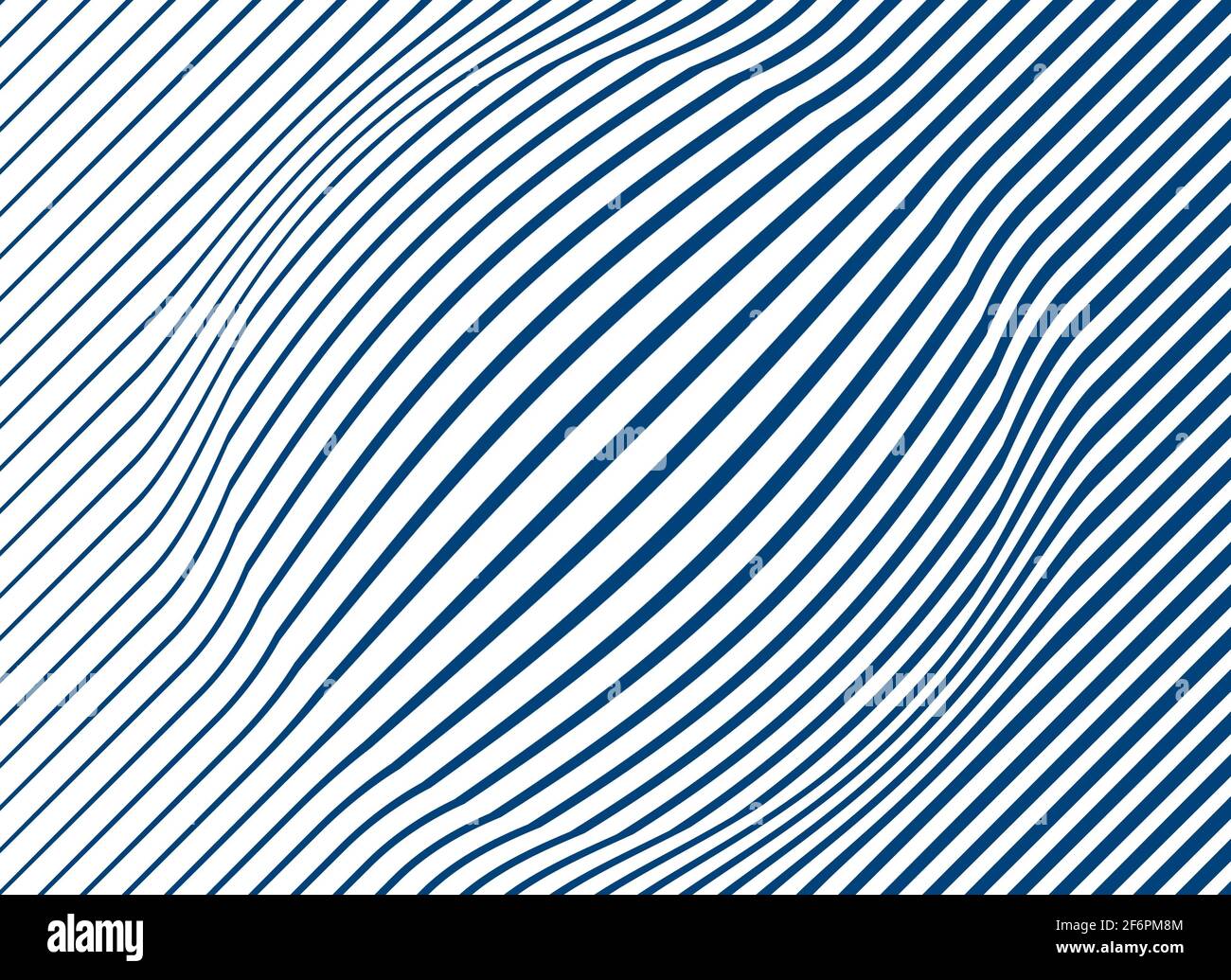 Simple curved line stripes in blue on a white background. Geometric ...