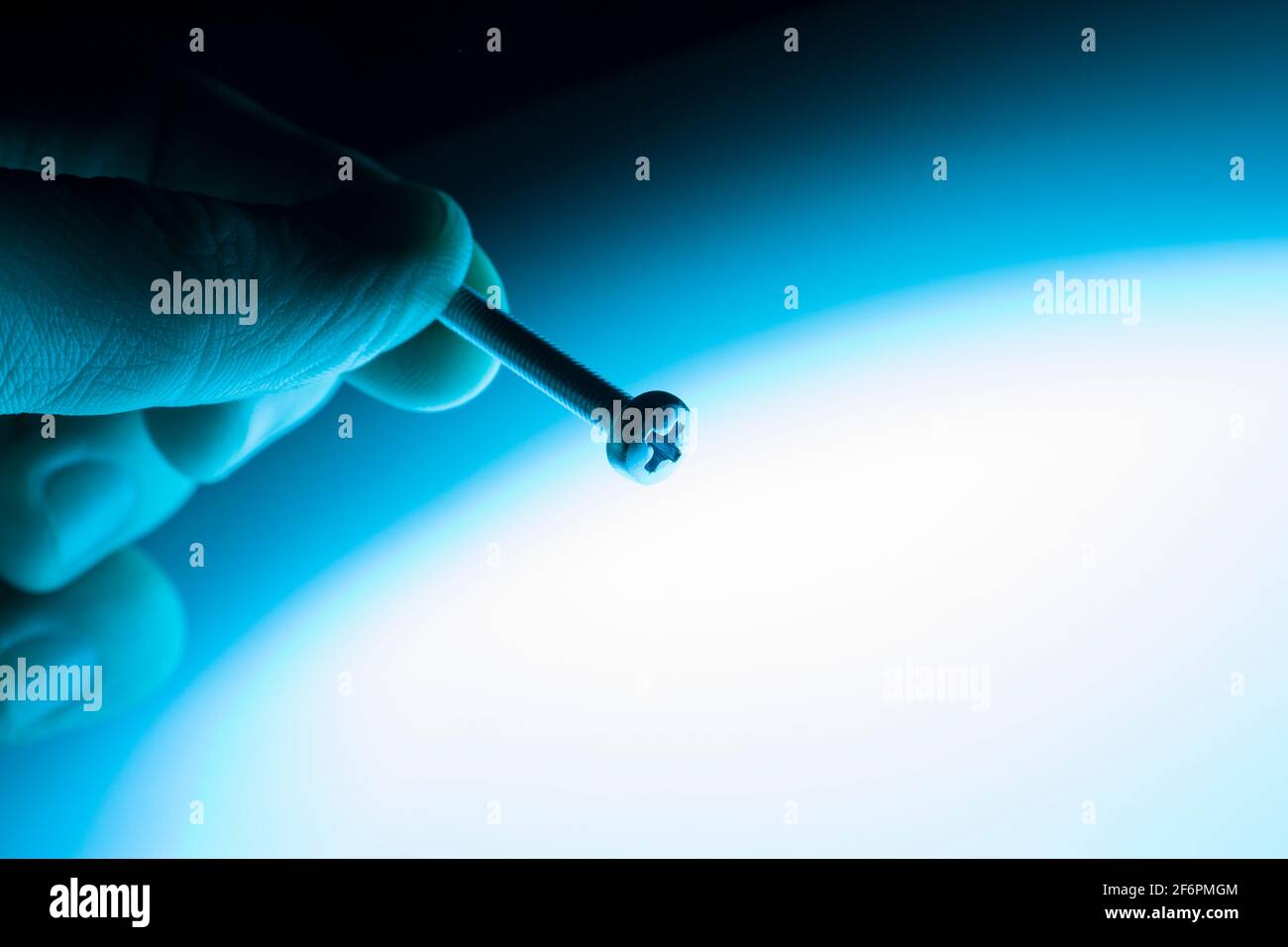 Screw in hand on construction hi-res stock photography and images - Alamy