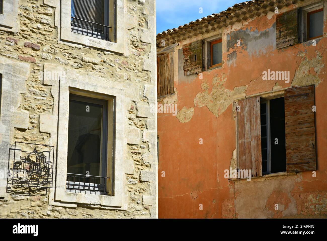 Provençal style architecture in the picturesque village of Gordes in ...