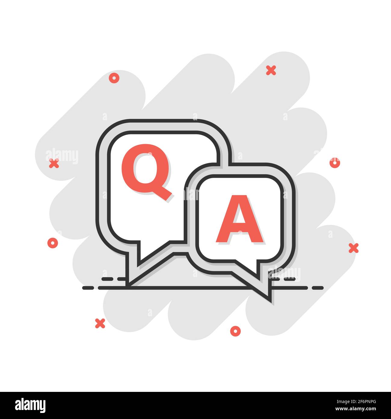 Question and answer icon in comic style. Discussion speech bubble ...