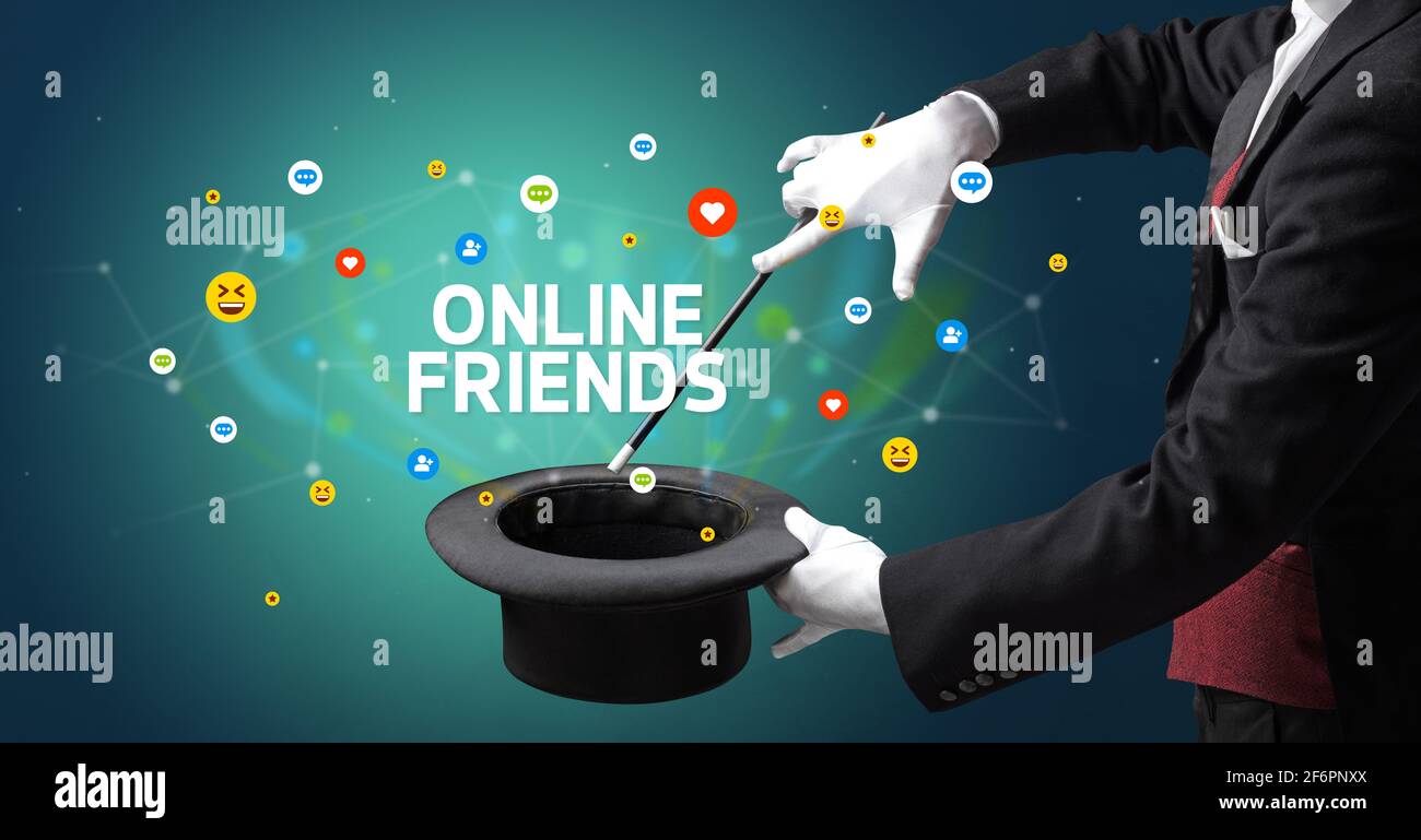 Magician is showing magic trick Stock Photo - Alamy