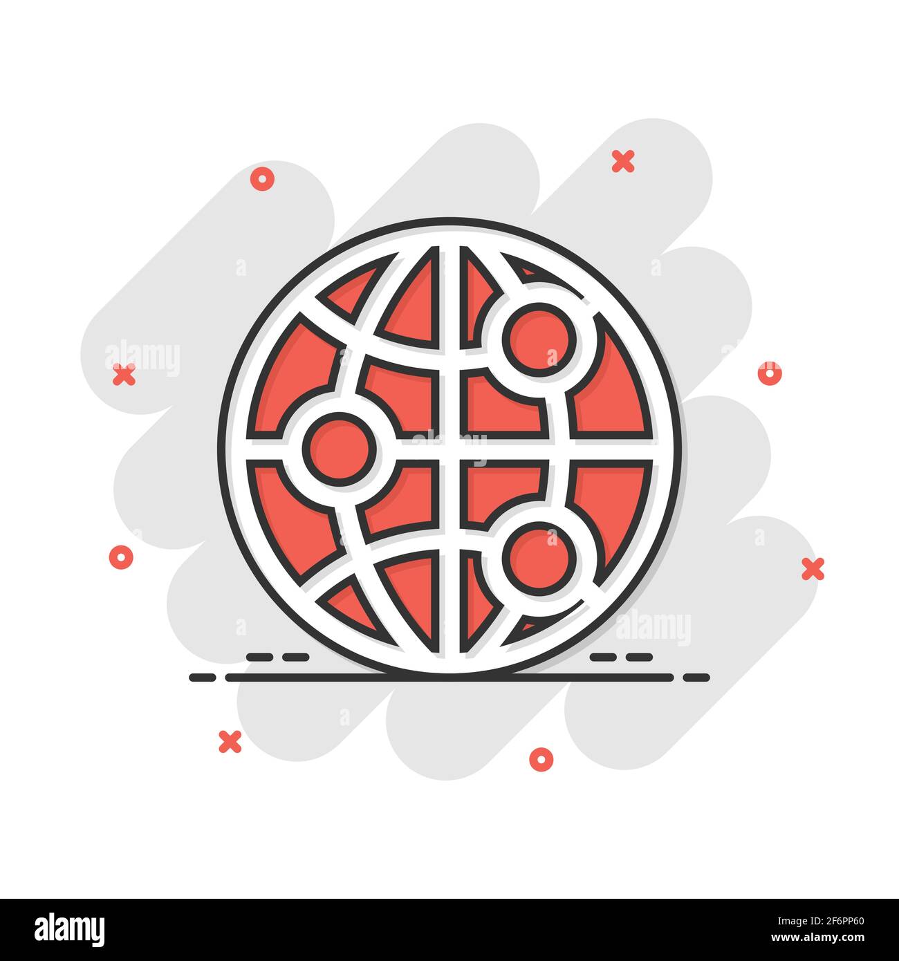 Earth planet icon in comic style. Globe geographic vector cartoon ...