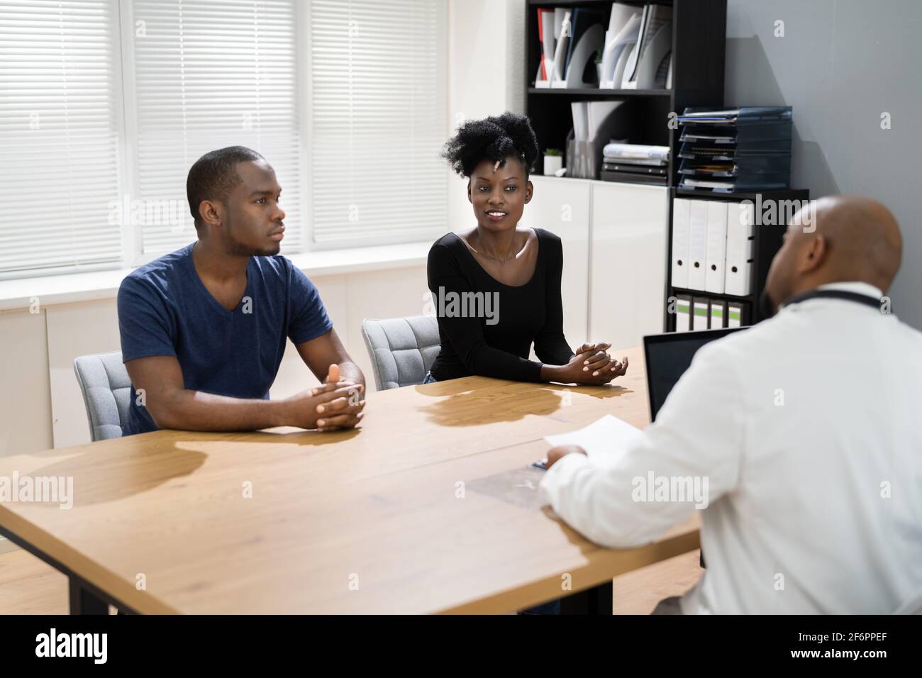 Black patient happy smiling hi-res stock photography and images - Alamy