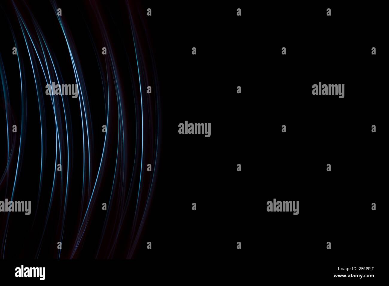 Blue light curve lines on a black background Stock Photo - Alamy