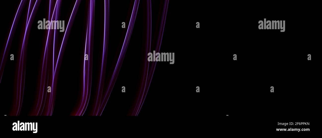 Purple light curve lines on a black background Stock Photo - Alamy