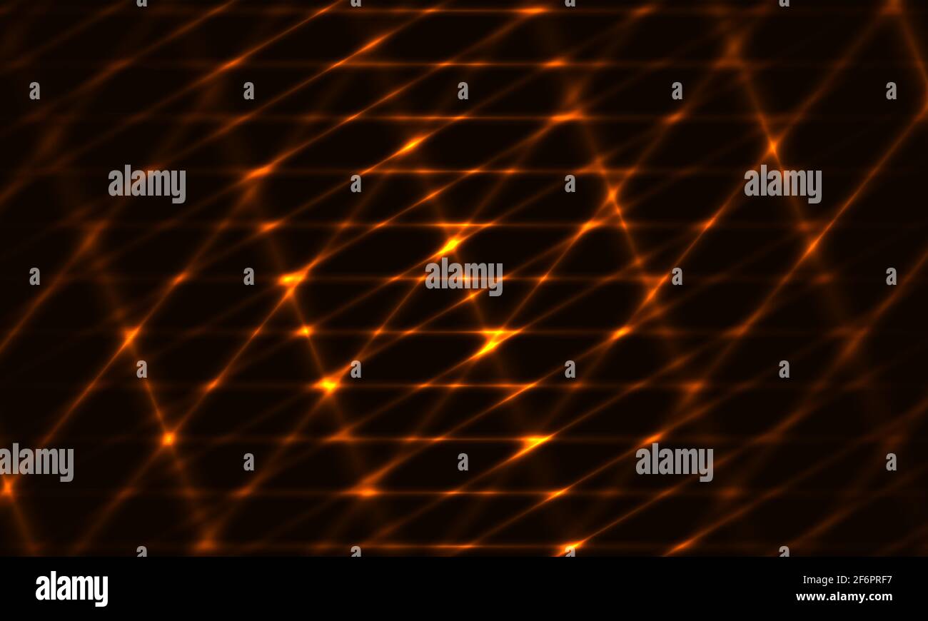 Neon laser glowing lines on black vector background, Neon energy grid ...