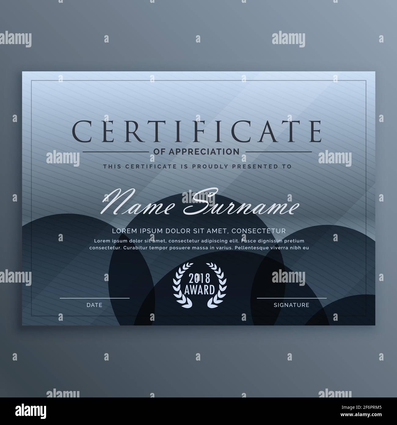 Abstract Blue Dark Certificate Template High Resolution Stock Photography and Images - Alamy