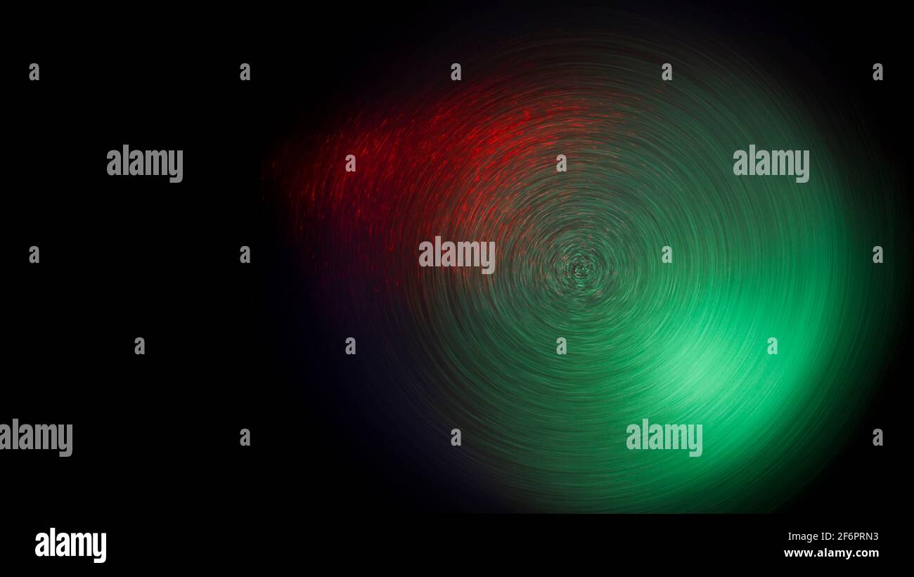 green and red light particles in a circular rotation Stock Photo - Alamy