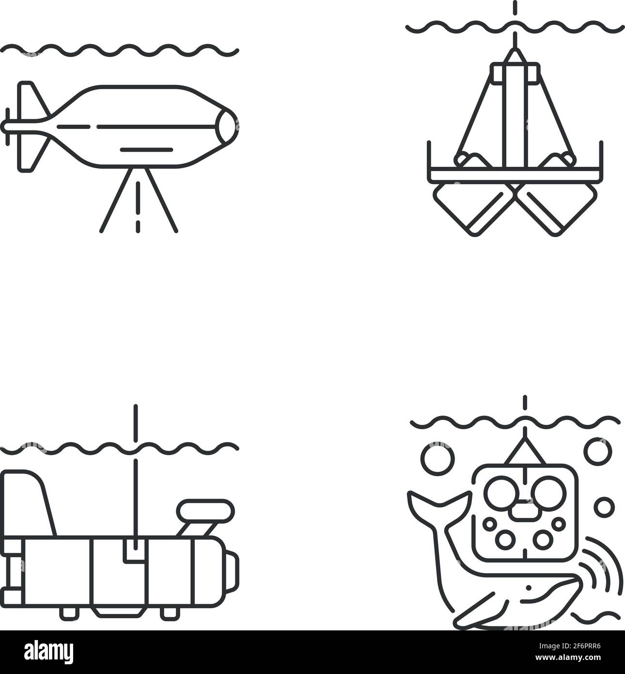 Marine exploration linear icons set Stock Vector Image & Art - Alamy