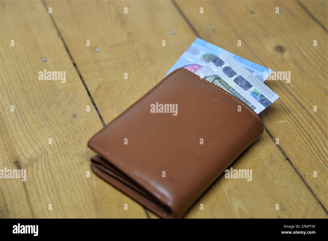 german euro bank notes on the floor with various items like a wallet, a ...