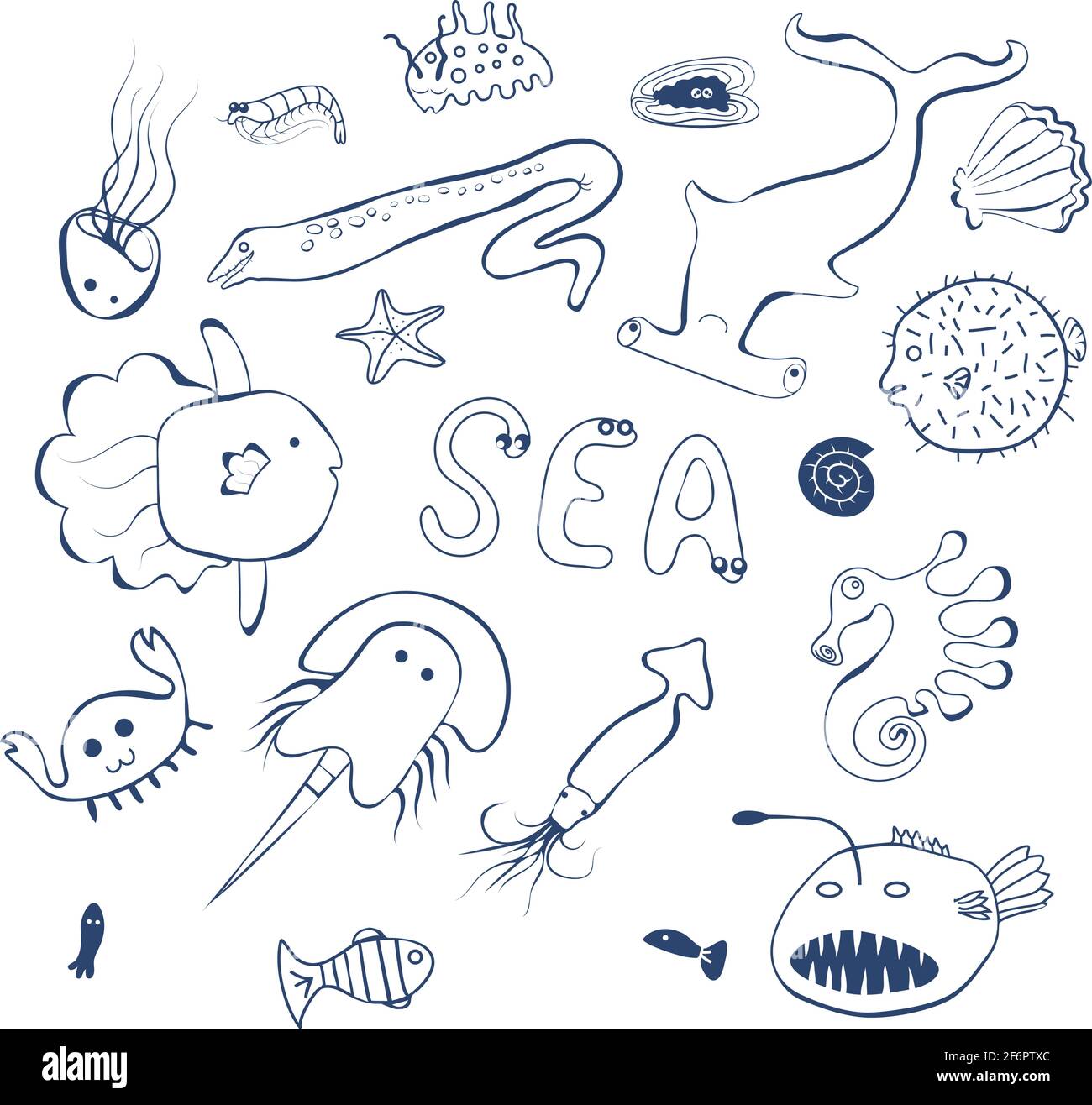Cute Sea Animal Drawings