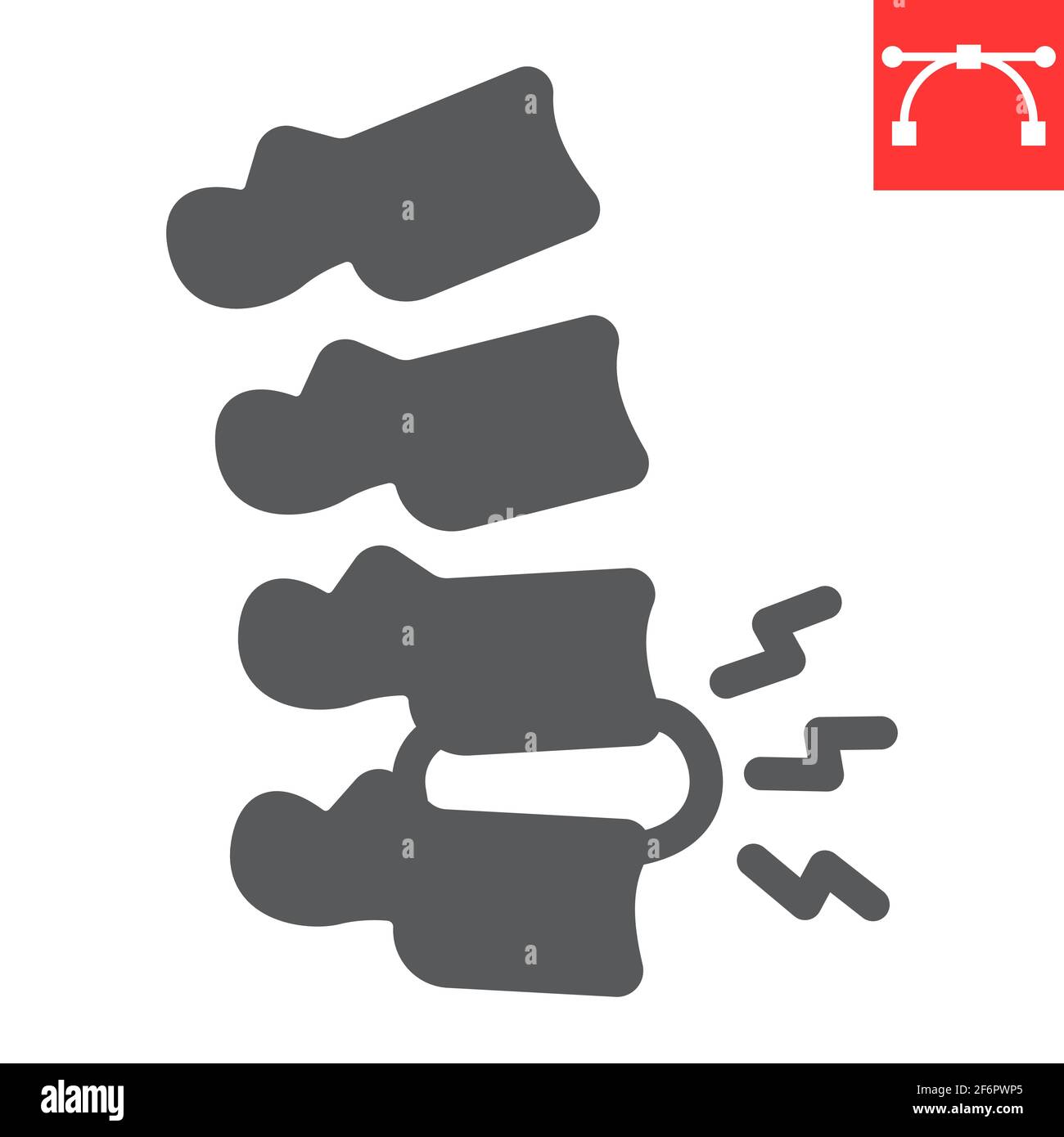 Spine pain glyph icon, backache and backpain, herniated disc vector ...