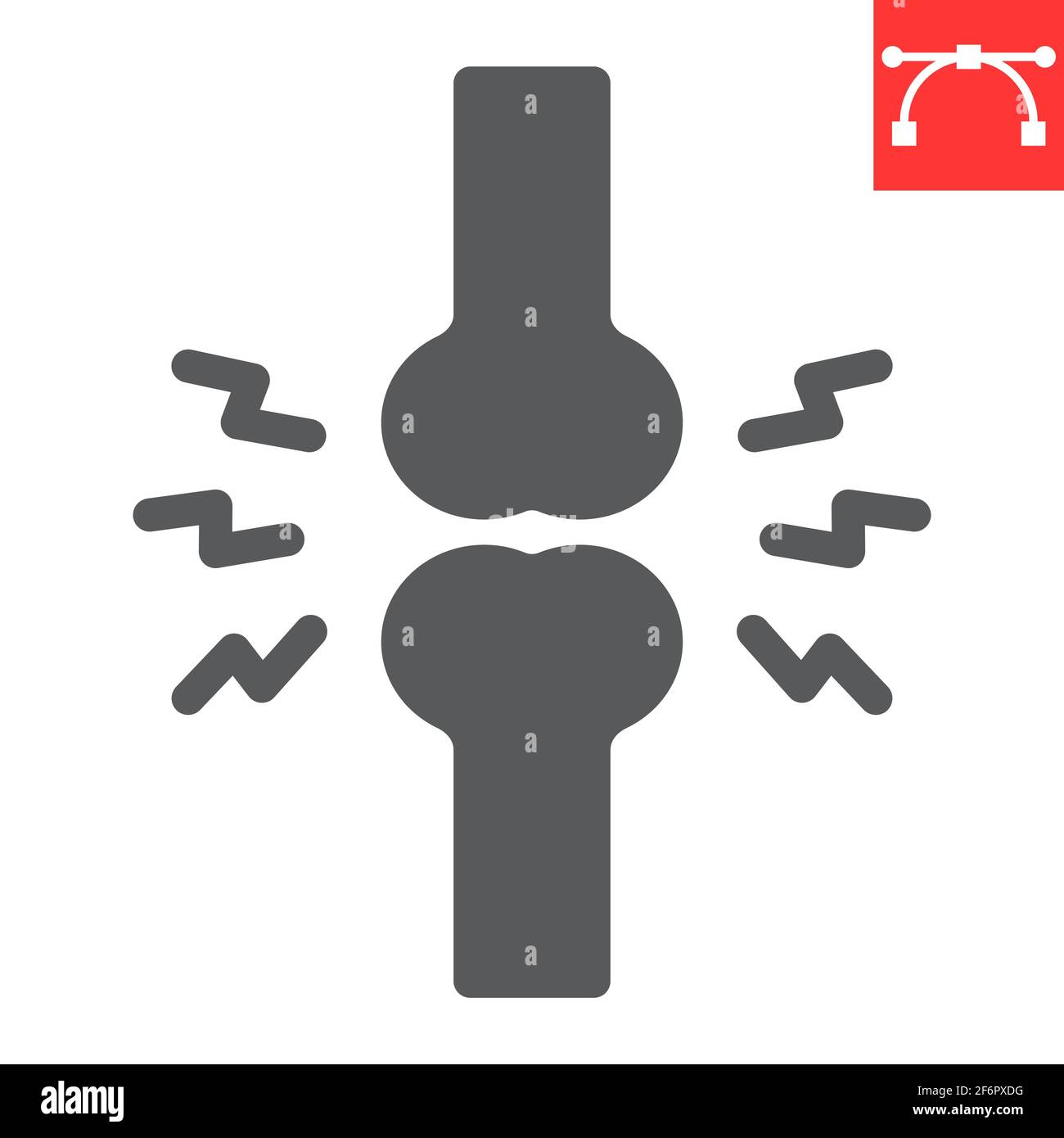 Joint pain glyph icon, osteoporosis and arthritis, bone pain vector ...