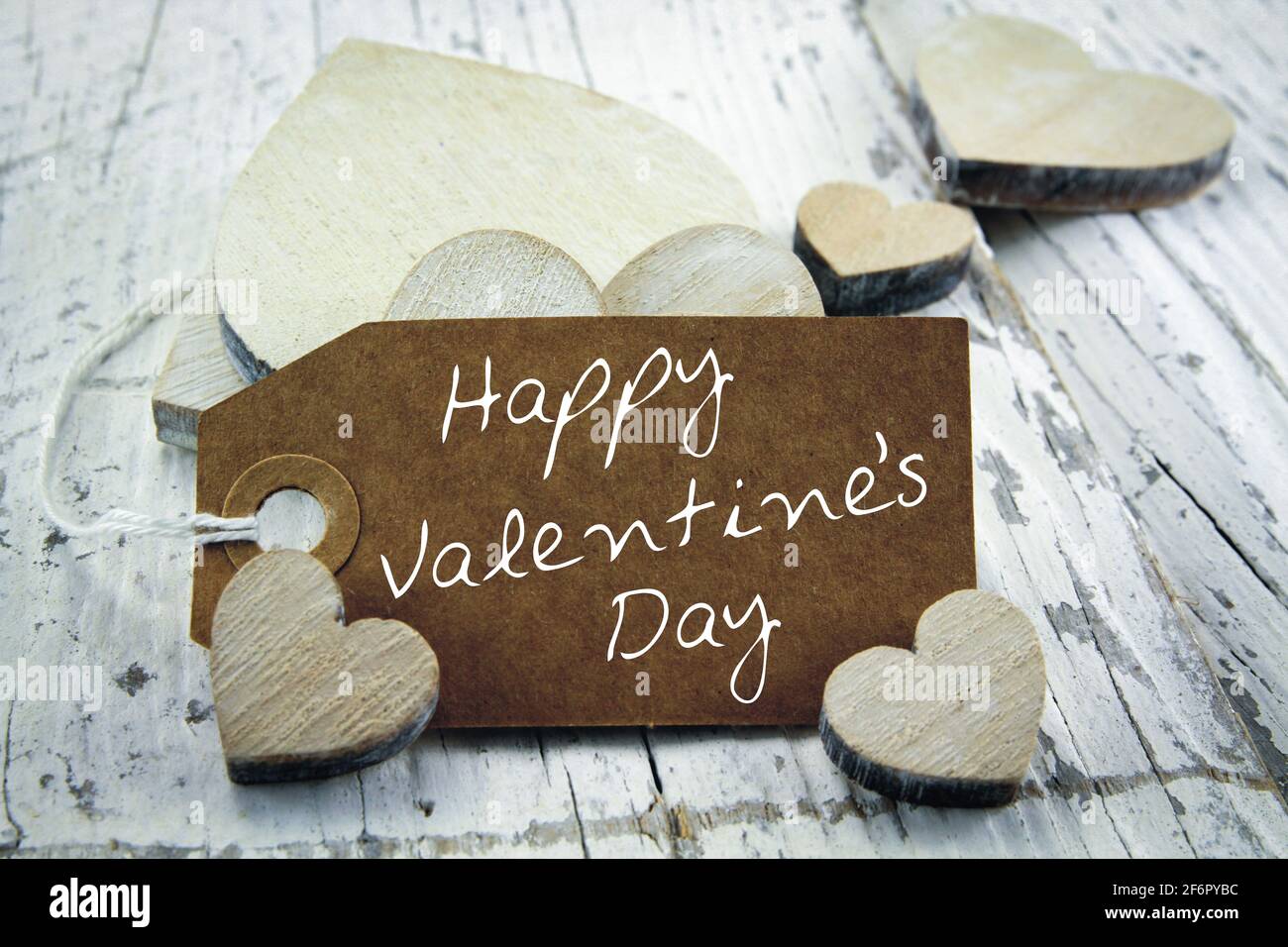 wooden heart with label Stock Photo - Alamy
