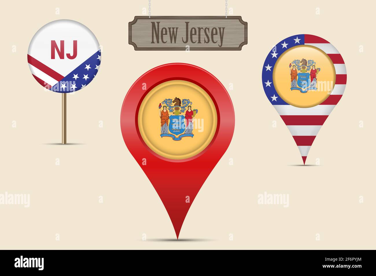 Map new jersey pin hi-res stock photography and images - Alamy