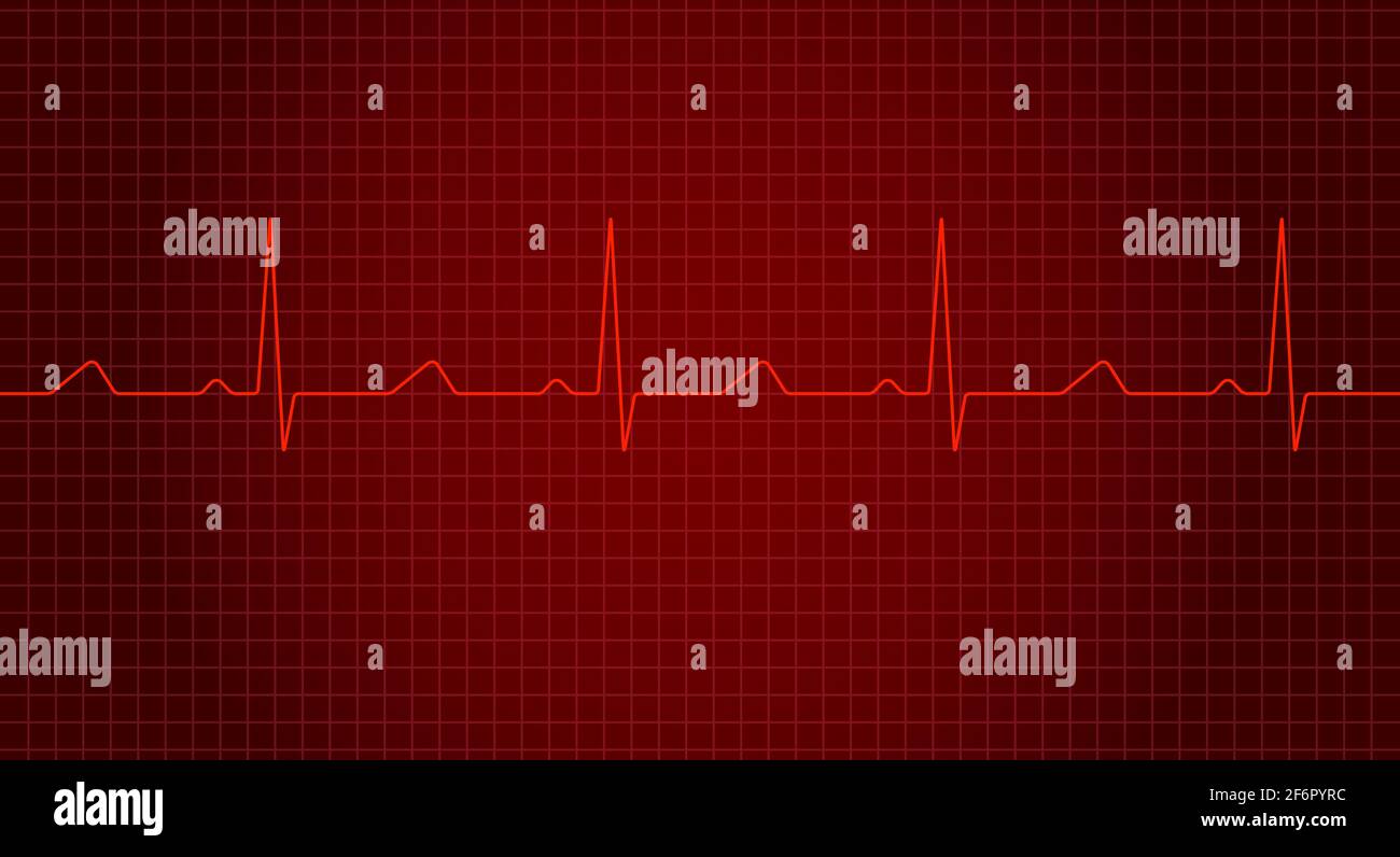 Red heart rate graph. Heart beat. Ekg wave. Heartbeat line. Ecg monitor ...