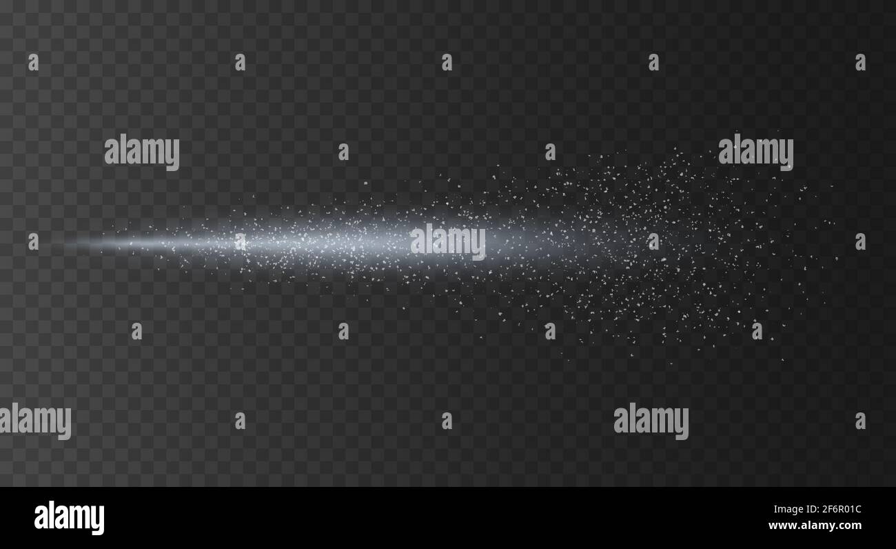 Water spray mist. Aerosol jet spraying. Steam or gas jet with particles ...
