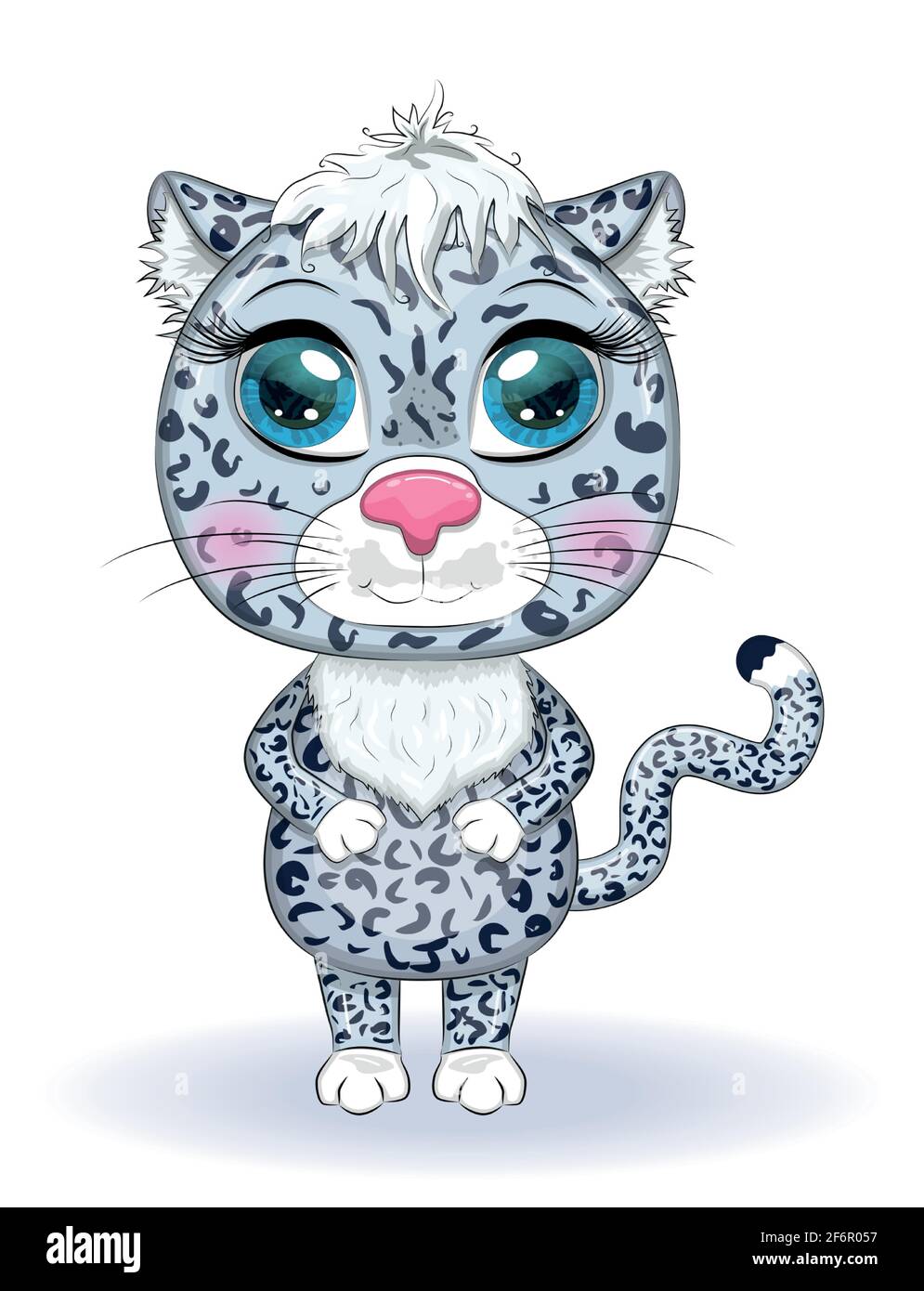 Cartoon Baby Snow Leopard Drawing