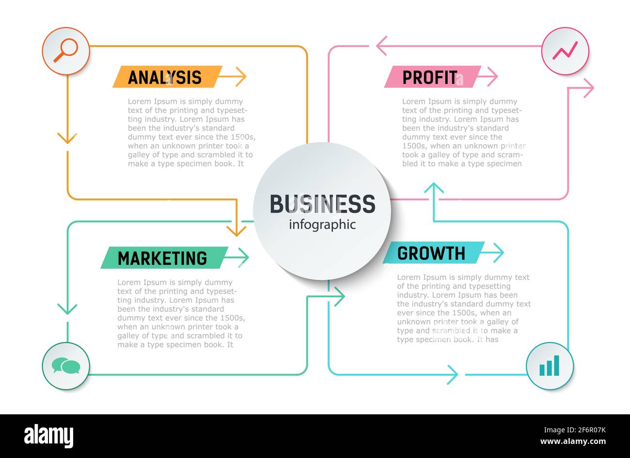 Business infographics. analysis, growth, profit, marketing. Arrows that ...
