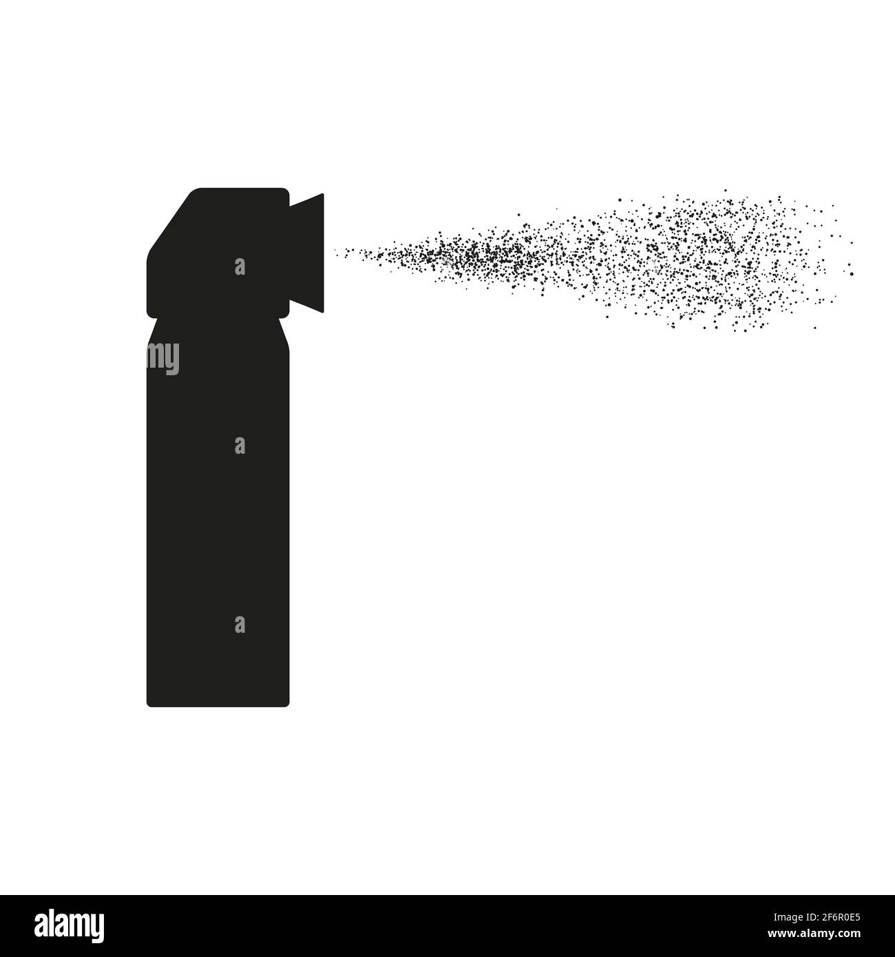 Pepper spray can silhouette icon. OC gas. Capsicum self-defense aerosol ...
