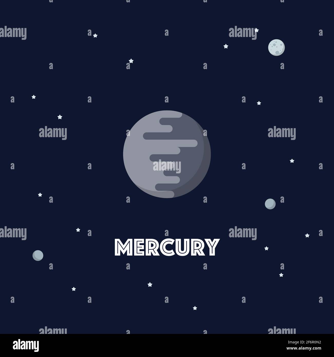 Mercury on space background. star and planets on galaxy background ...