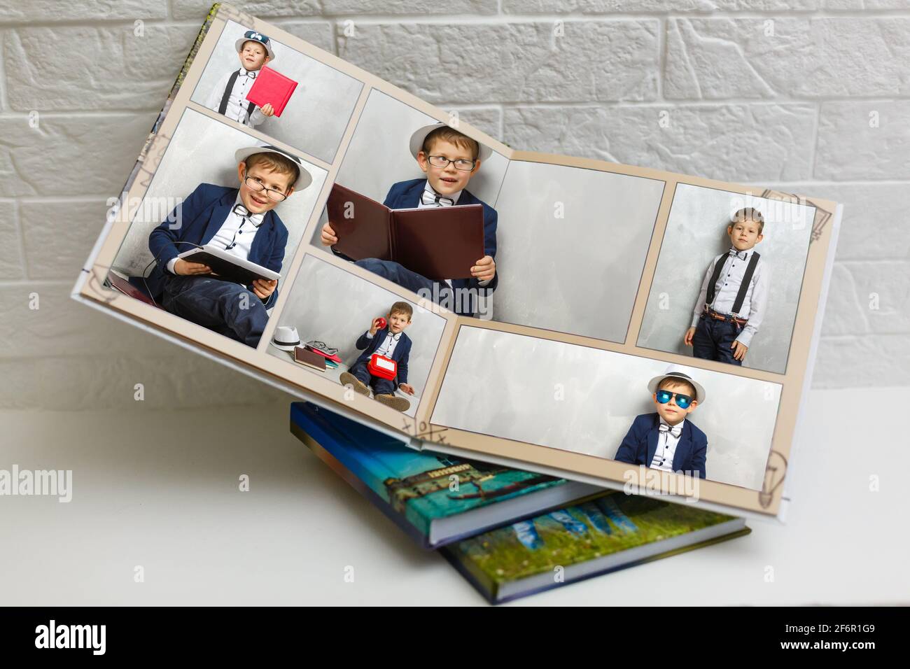 little boy graduation photobook, school album Stock Photo - Alamy