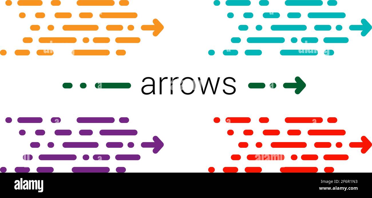 Set Fashionable new arrow in a modern style. Red, yellow and blue ...