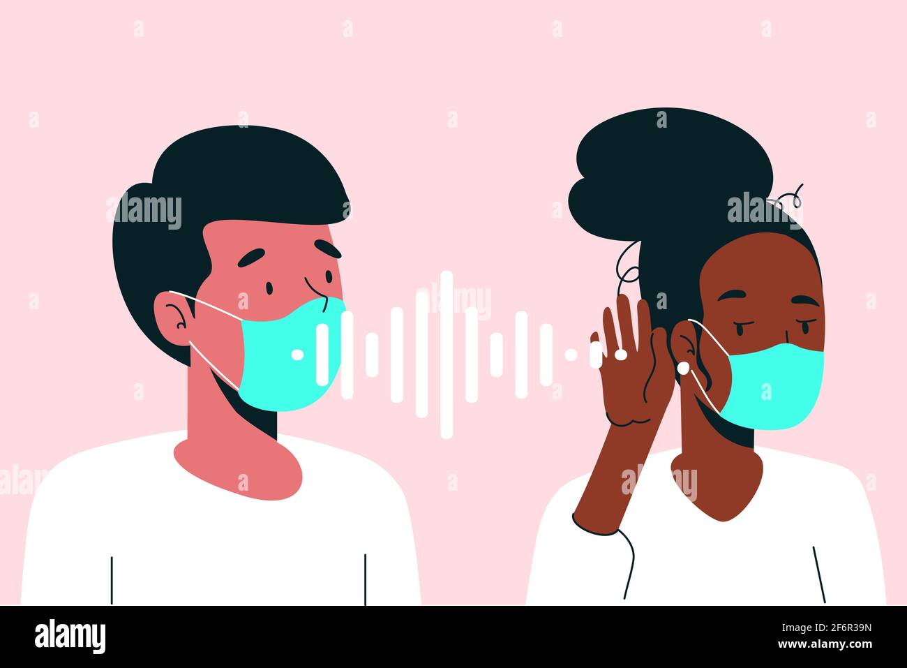 Lip-read problem due to face masks Vector illustration Stock Vector ...