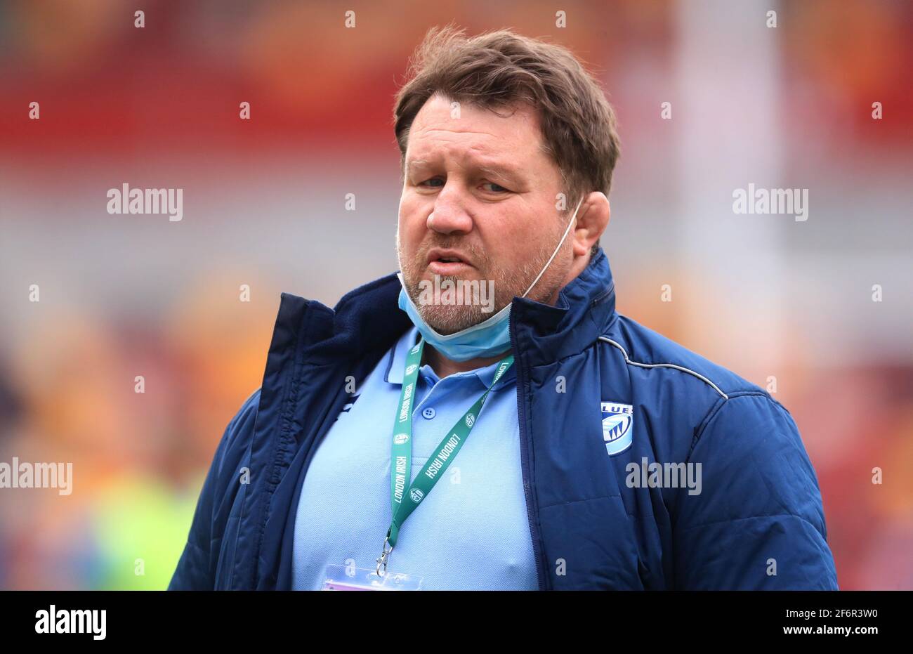 Cardiff Blues Director of Rugby Dai Young during the warm up before the ...