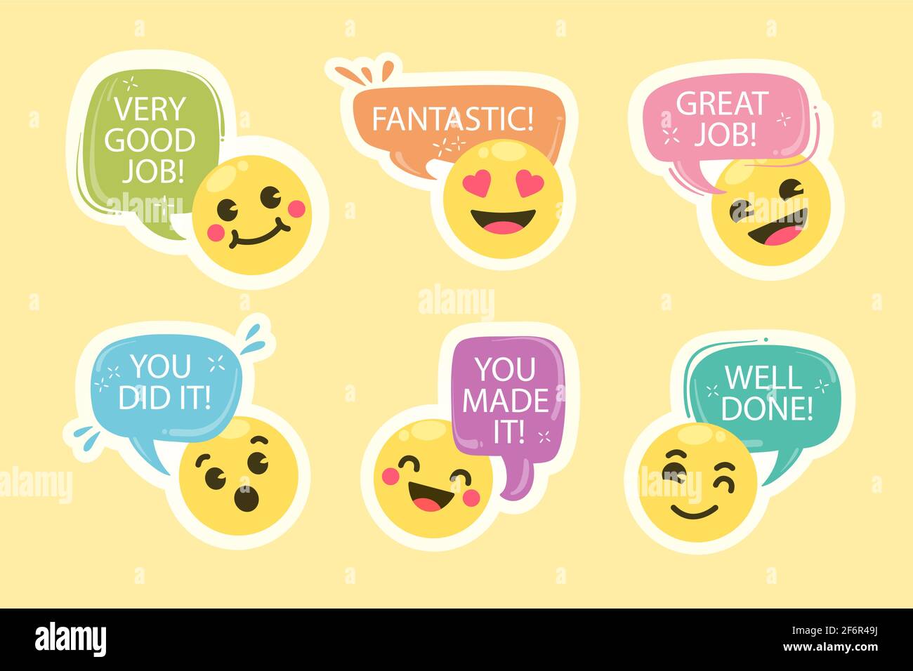 Set of great job and good job stickers Vector illustration Stock Vector ...