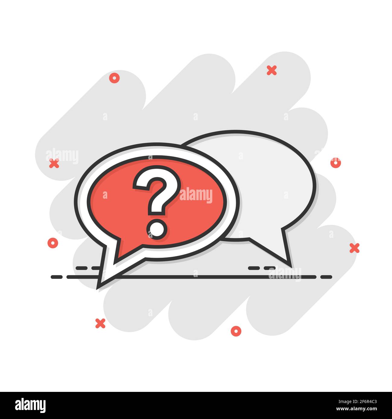 Question mark icon in comic style. Discussion speech bubble vector ...
