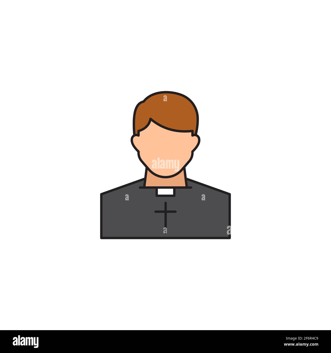 Catholic Priest Vector Icon. Pastor wearing priestly robes Stock Vector ...