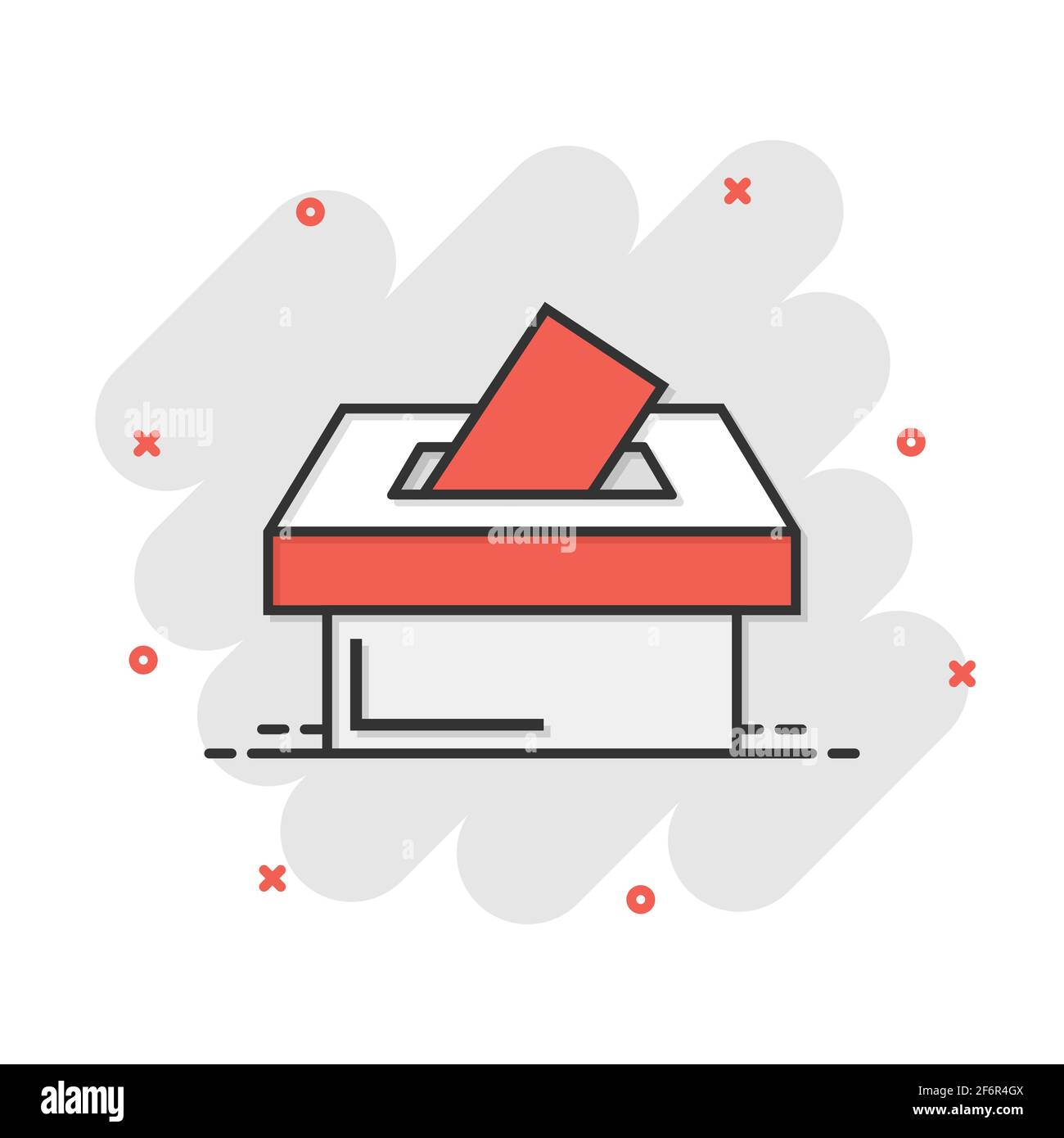Election voter box icon in comic style. Ballot suggestion vector ...