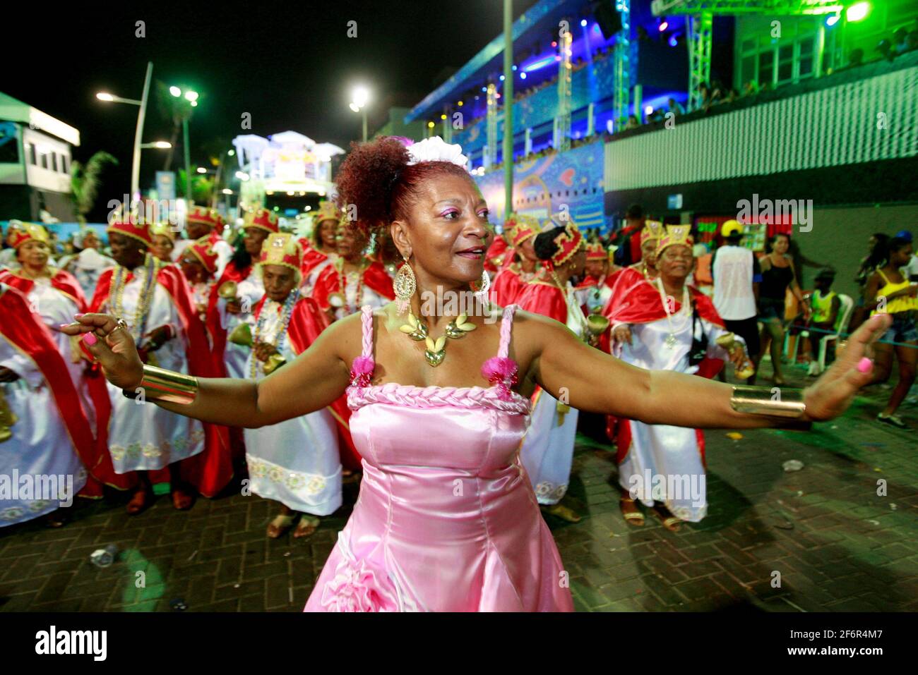 salvador, bahia / brazil - february 15, 2015: Members of the Cortejo ...