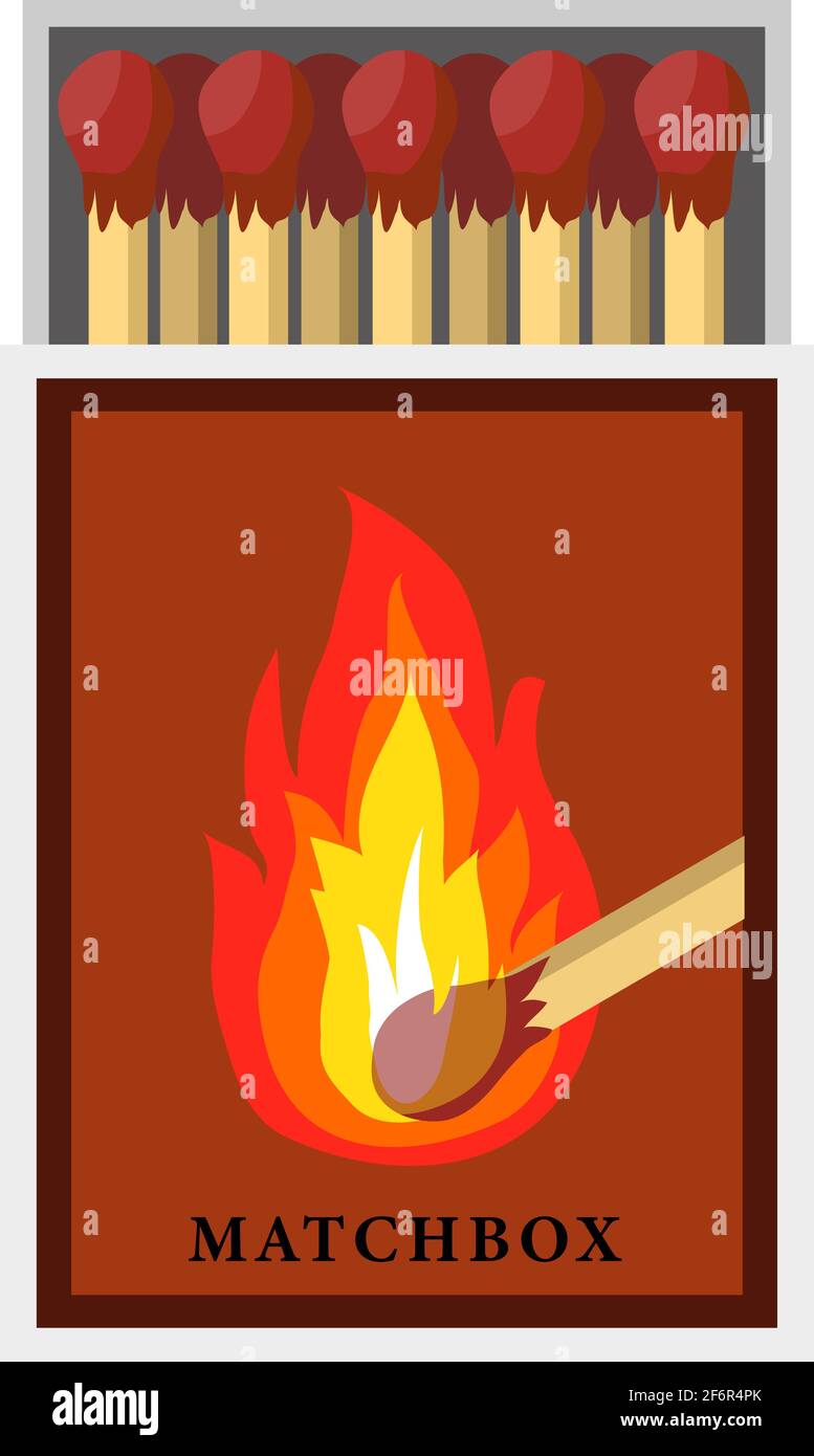 Cartoon isolated vector object matches and fire Stock Vector Image ...