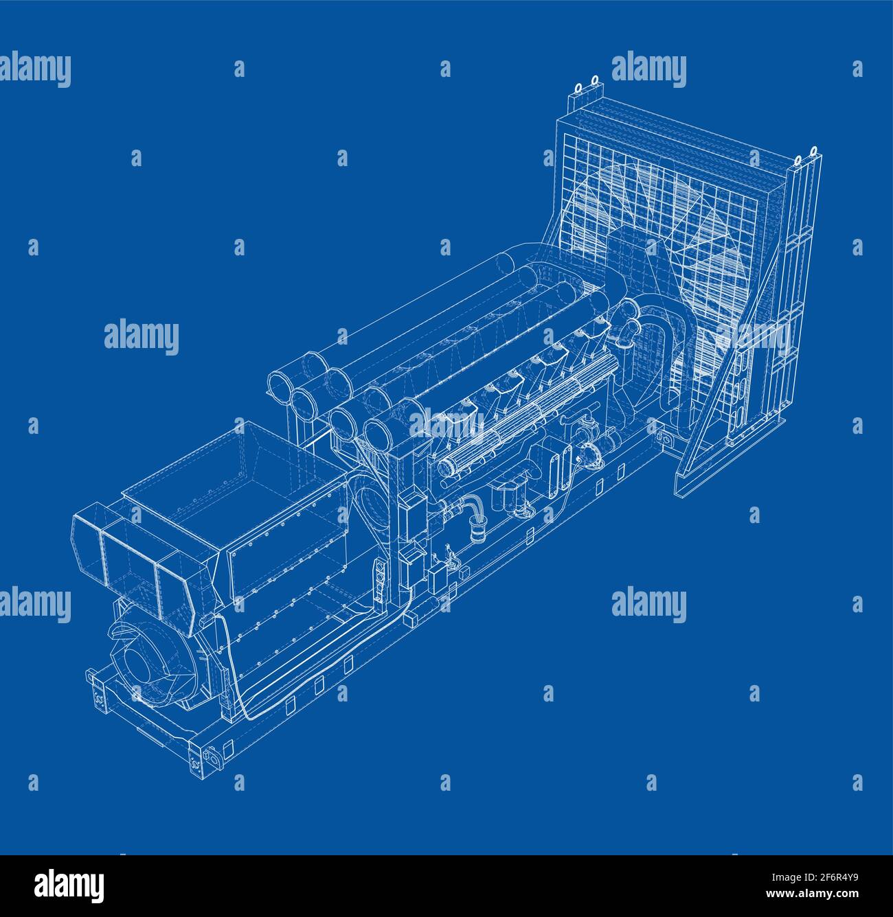 Large industrial diesel generator. Vector Stock Vector Image & Art - Alamy