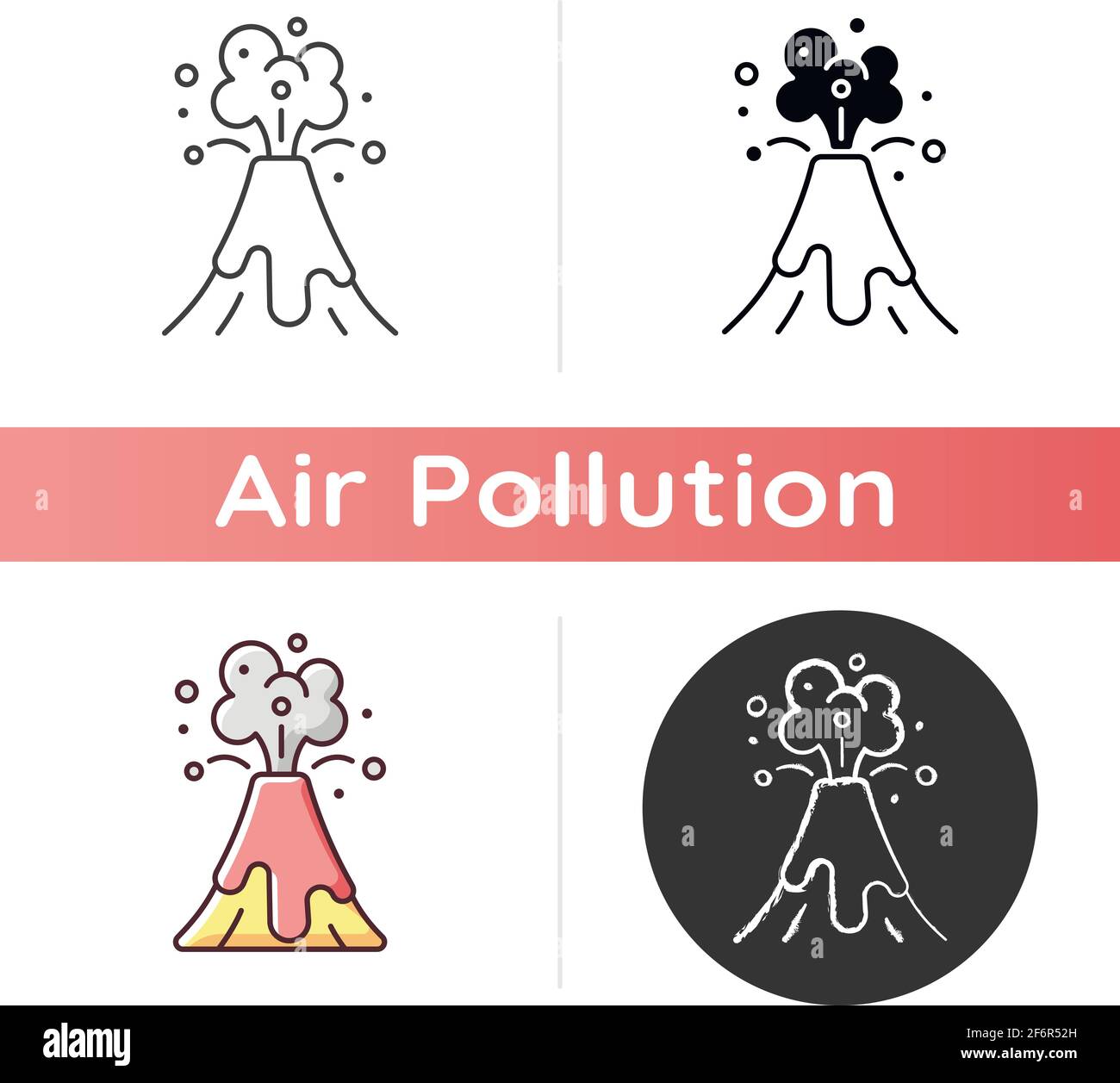 Volcanic eruption flat design Stock Vector Images - Alamy