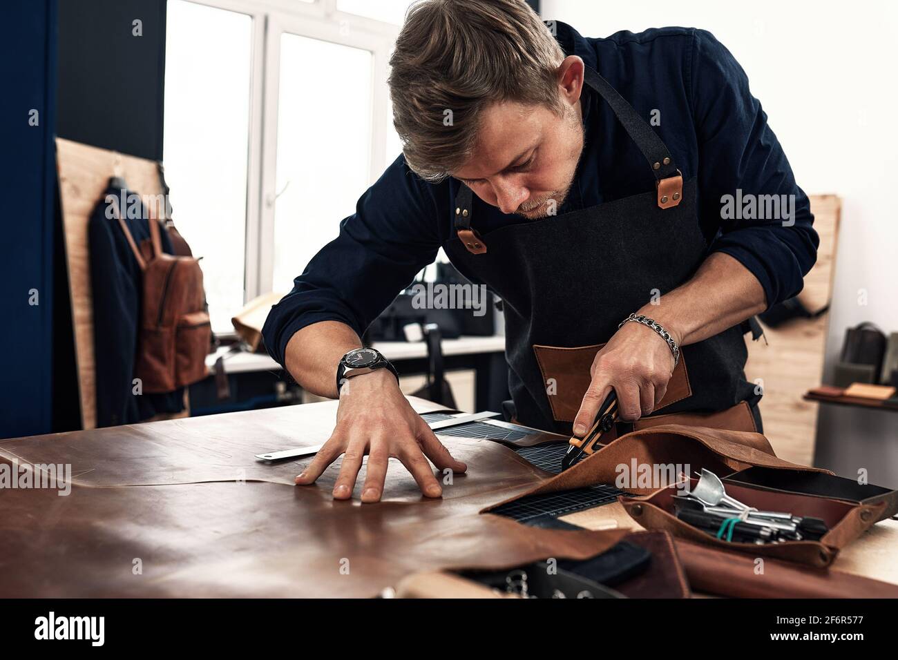 Hand dyeing leather hi-res stock photography and images - Alamy