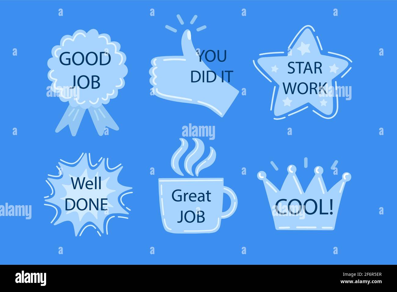 Set of good job and great job stickers Vector illustration Stock Vector ...