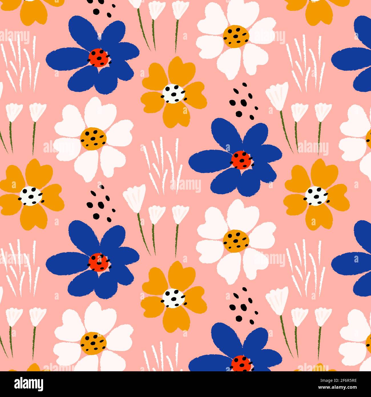 Hand painted abstract floral pattern Vector illustration Stock Vector ...