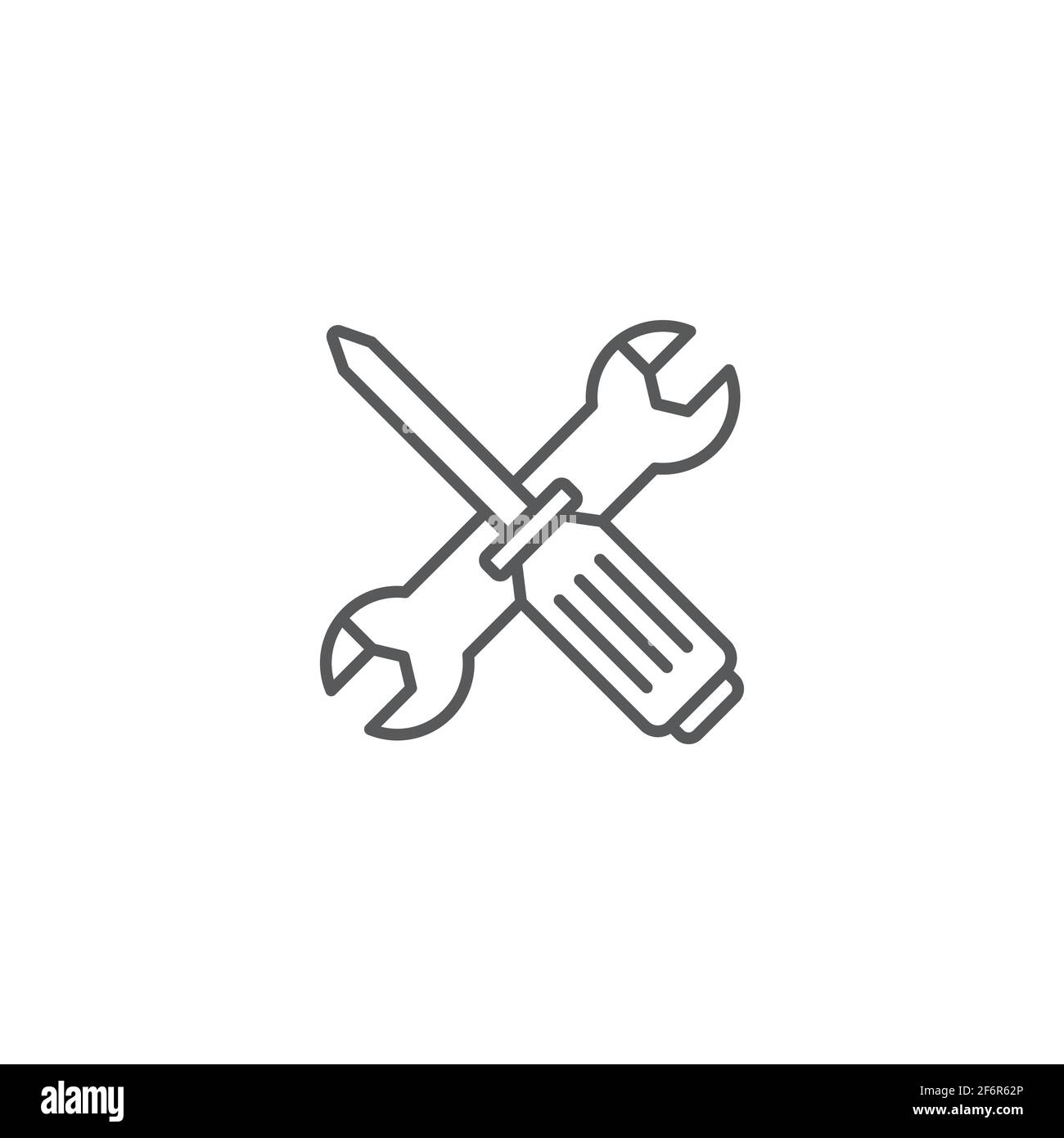 Screwdriver and wrench tools icon isolated background. Service tool ...