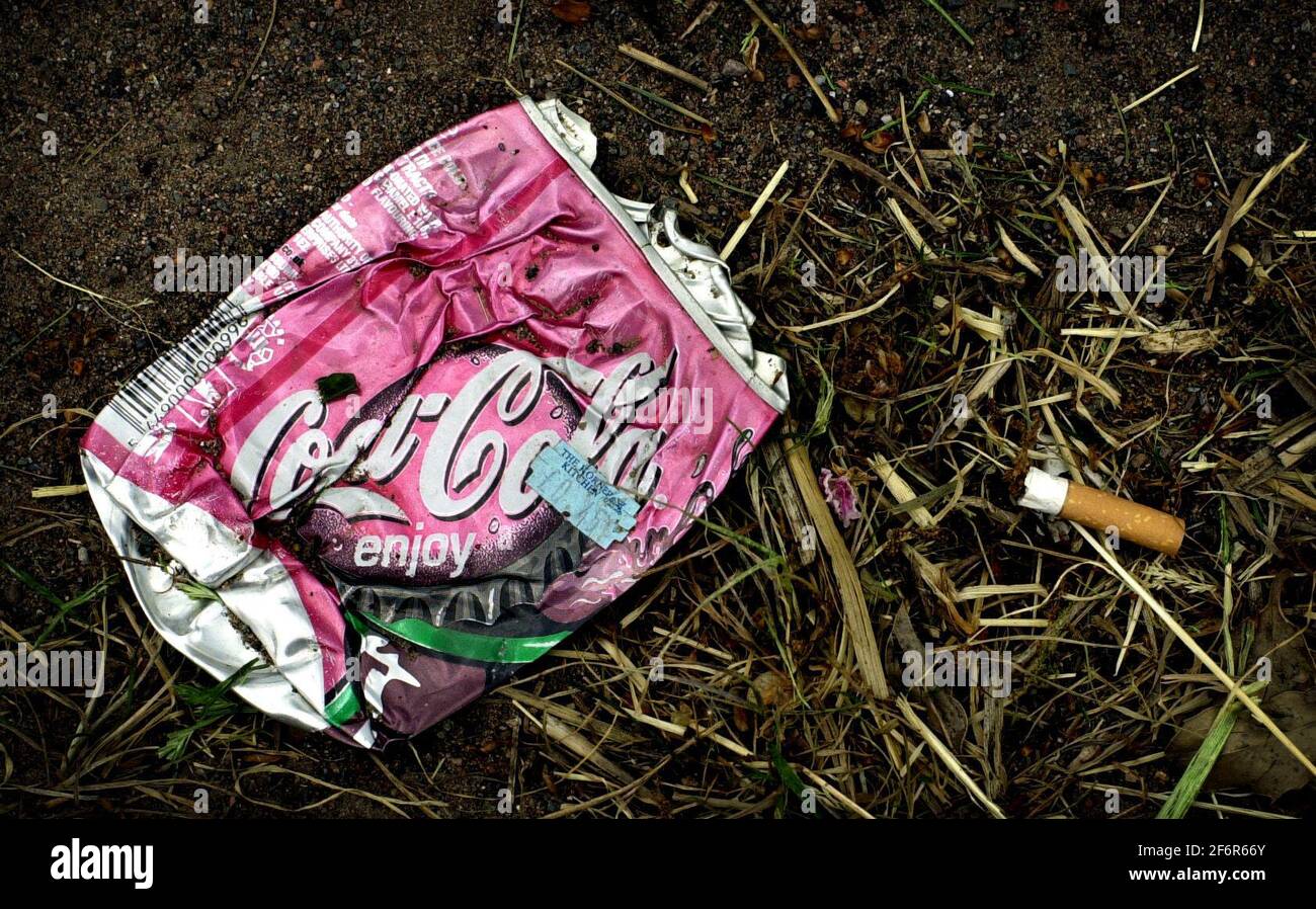 Environment and Health Rubbish Coke Can May 2001 Stock Photo - Alamy