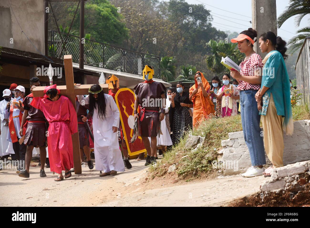 Guwahati, Assam, India. 2nd Apr, 2021. Christian devotee dressed as ...