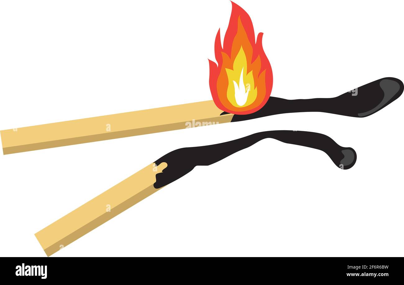 Cartoon isolated vector object matches and fire Stock Vector Image ...
