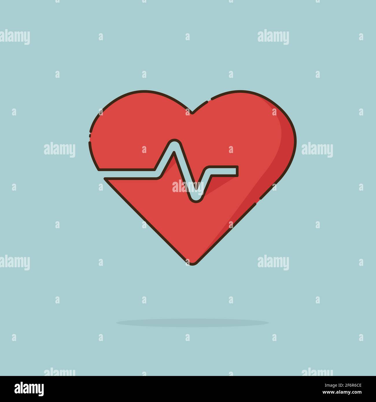 Heart Electrocardiogram vector icon line Stock Vector Image & Art - Alamy